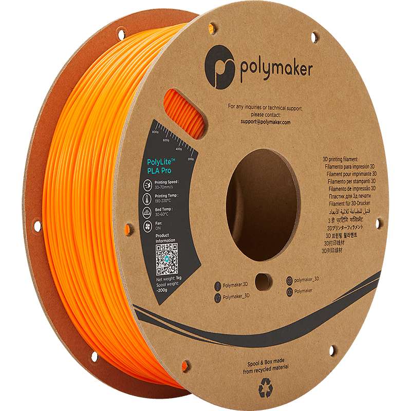 Polymaker POLYLITE™ PLA PRO 3D filament Orange Jam free 1.75 mm 1KG | AC products